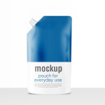 Packreate » Refill bag pouch foil packaging with side spout lid PSD mock-up