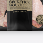 Packreate » Chicken Drumstick Tray Packaging Mockup – Black